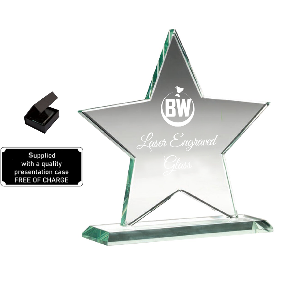 Elegant Star-shaped Lasered Jade Glass (KG6A/B/C) – BW Trophies