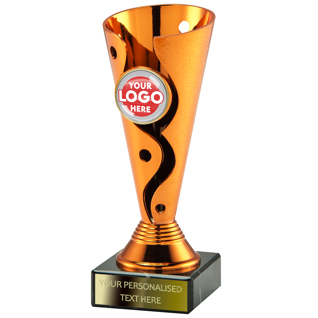Trophy Award with Circular Logo Insert in Gold/Silver/Bronze (SET34701 ...