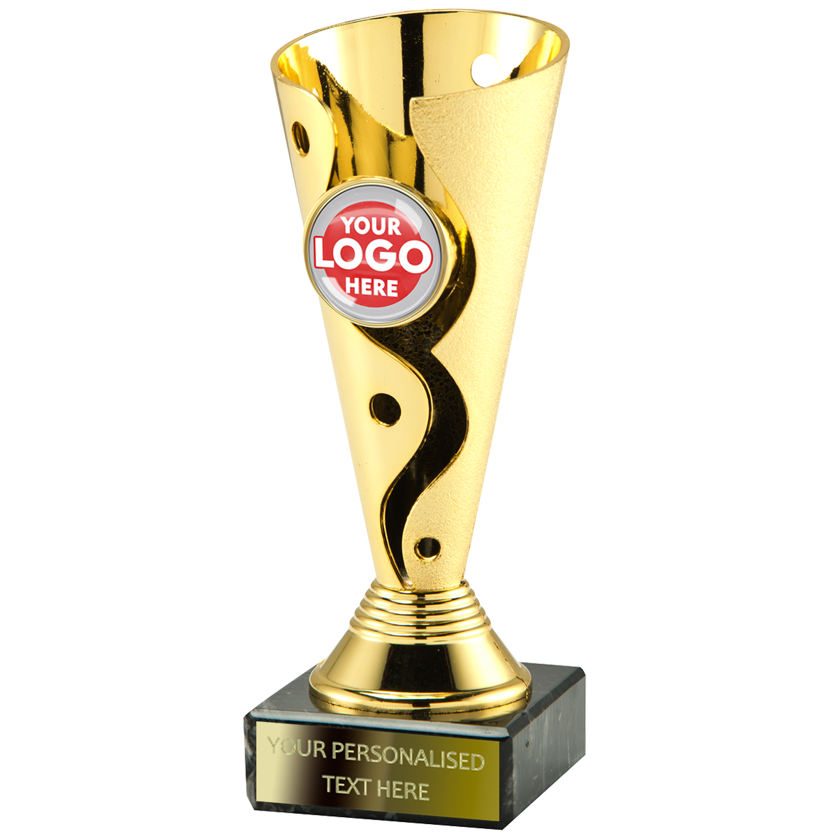 Trophy Award with Circular Logo Insert in Gold/Silver/Bronze (SET34701 ...