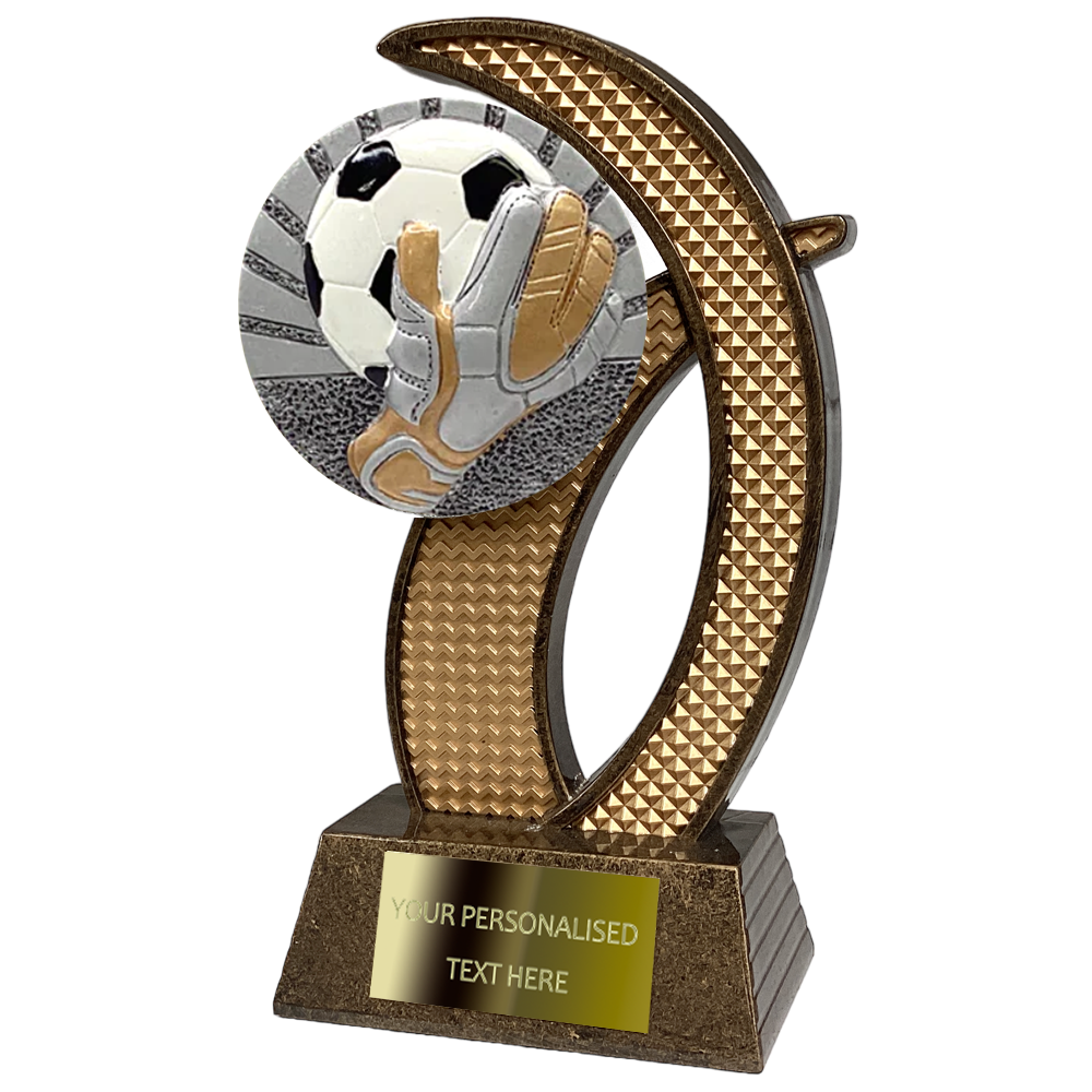 Gold Resin Award (WP01B) with Embossed Football Design Disc
