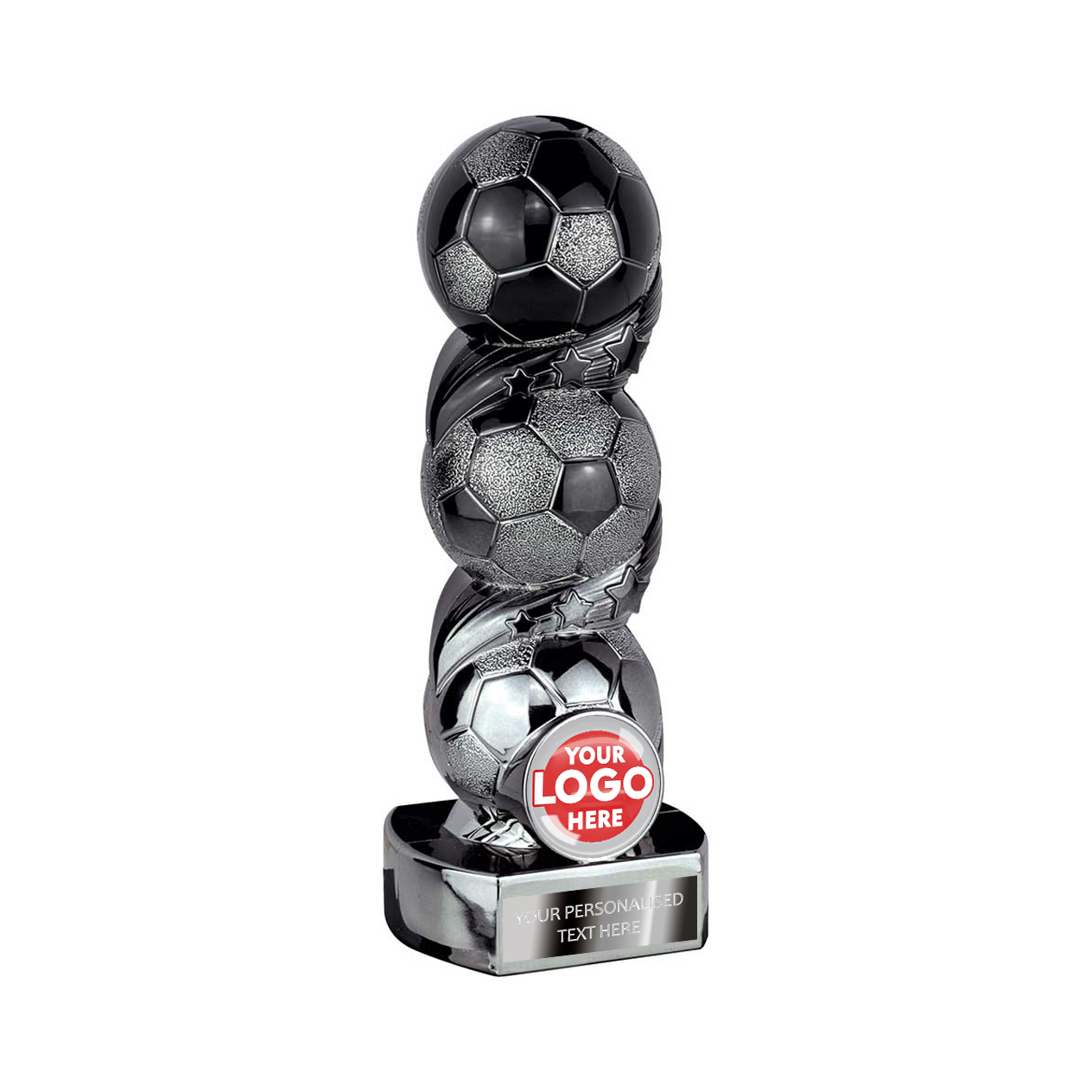 Black Football Ball Hat-Trick Trophy (PA25006A) – BW Trophies