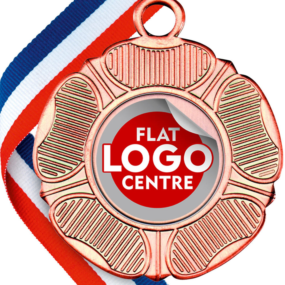 Tudor Rose Design Medal with Flat Logo Centre – BW Trophies
