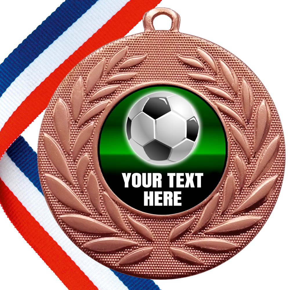 Set of Personalised Football Wreath Medals On Ribbons